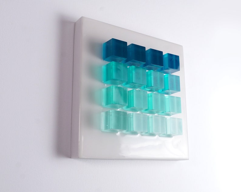 3D Wall Art Cubes Colorful Turquoise Sea Home Decor, Prisma Art ...