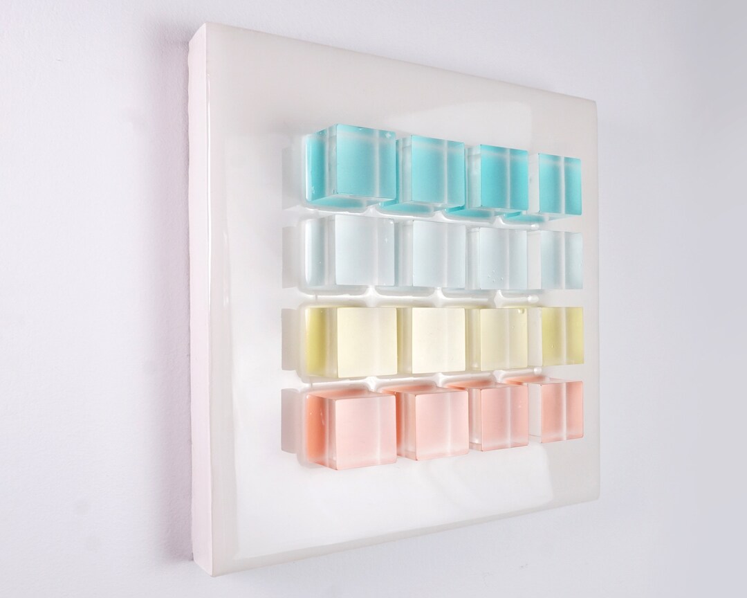 3D Wall Art Cubes Sunset in Sea Home Decor, Radiant Art, Geometric Wall ...