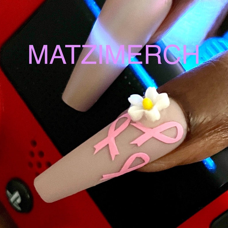 Pink Breast Cancer Nail Art, Vinyl Nail Decals, Cancer Gifts, Cancer ...