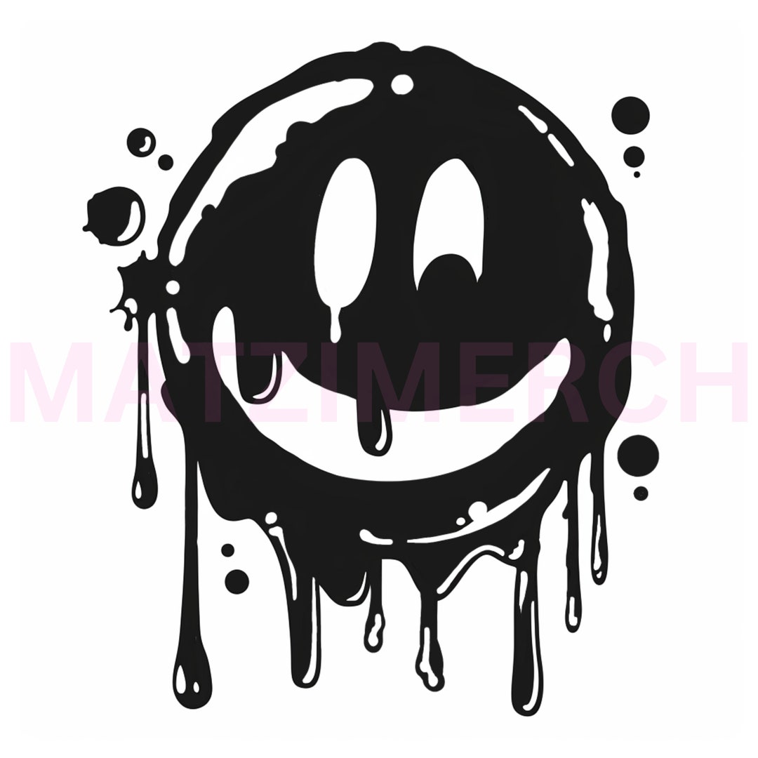 Vinyl Decal Melting Happy Face, Window Decals, Funny Stickers, Humorous ...