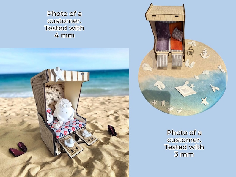 Laser Cut File Beach Chair Craft Kit | Laser File North Sea | Miniature ...
