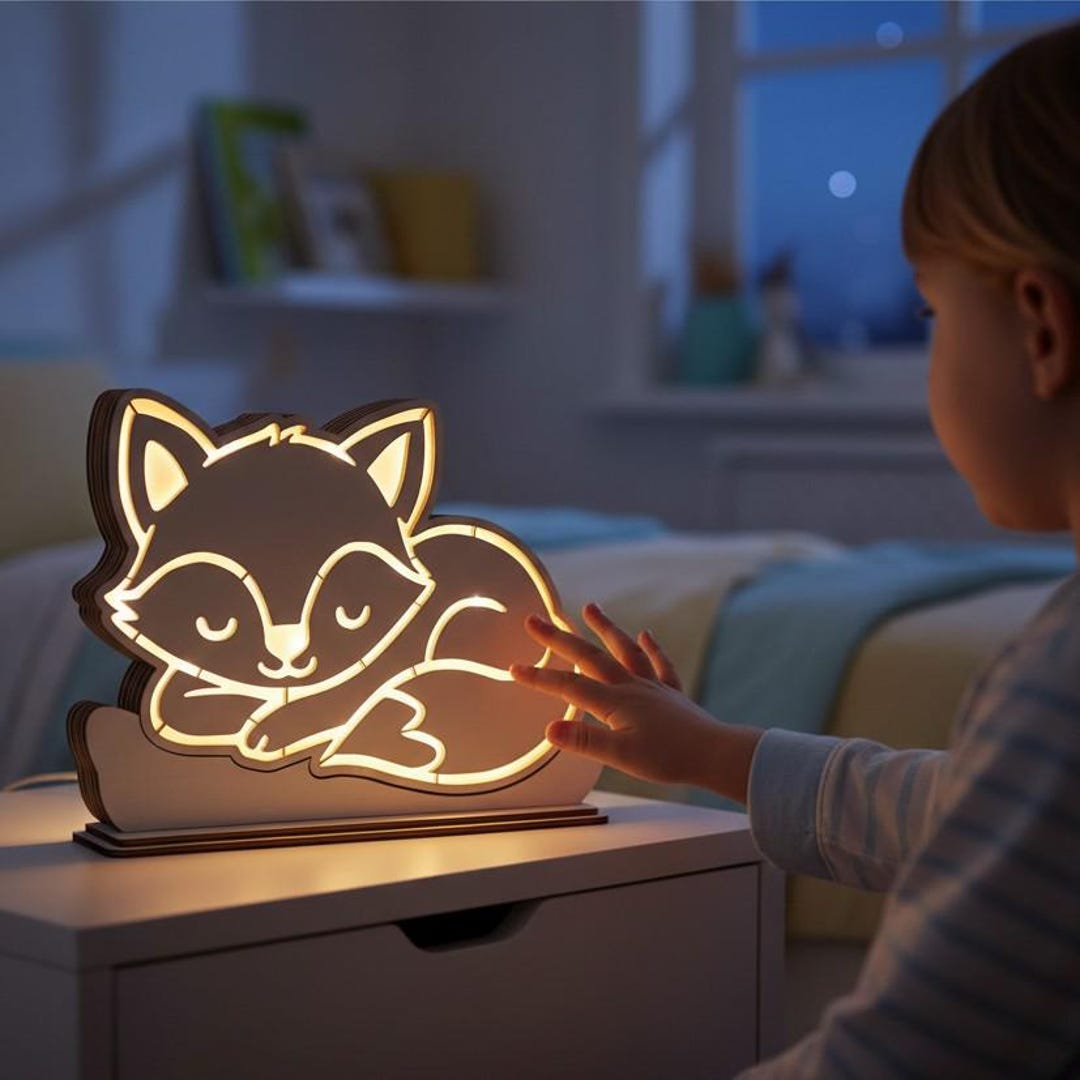 Fox Night Light Laser Cut File | LED Night Light | Animal-themed ...