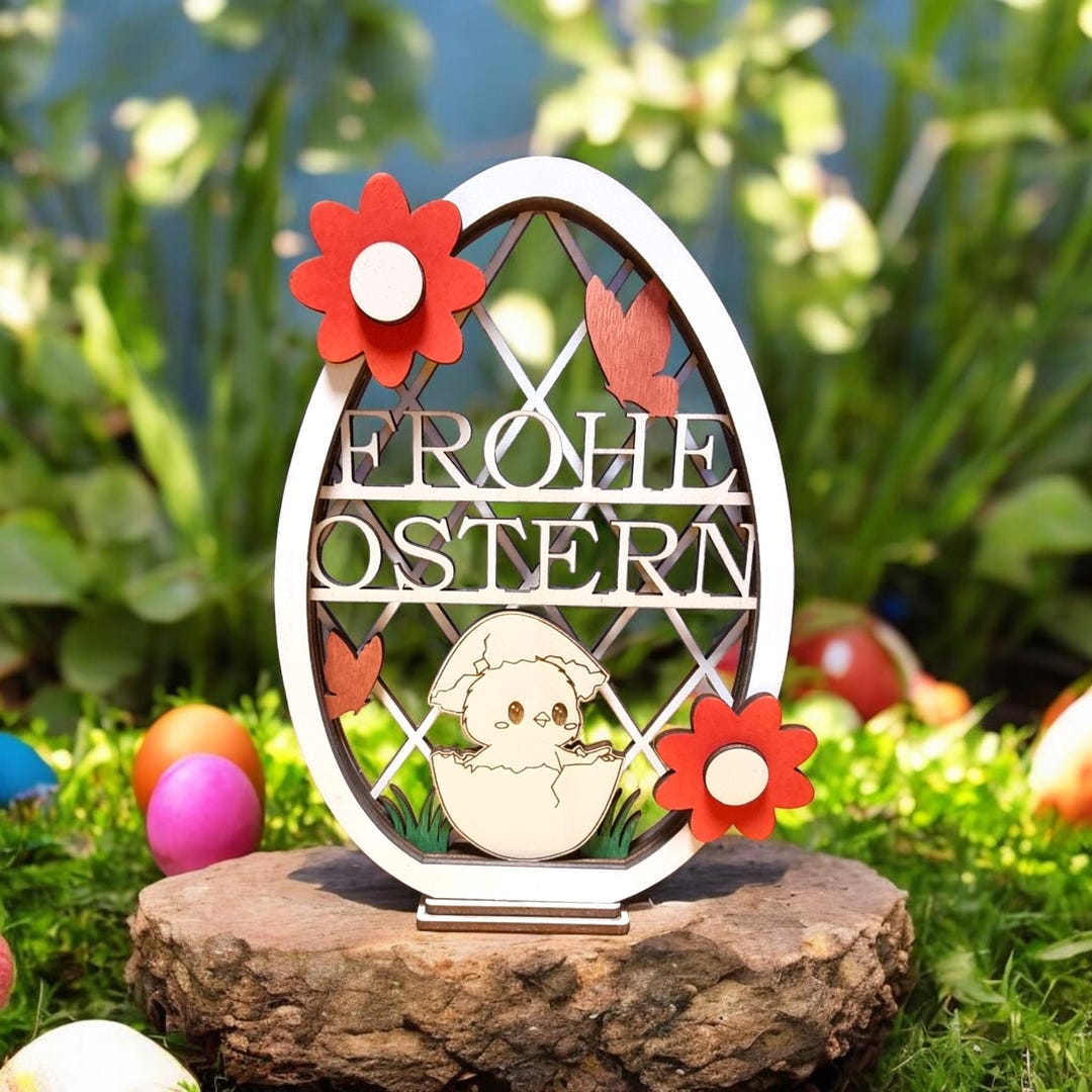 4 Multilayer Easter Egg Standee File (ai,dxf,svg,lbrn2,pdf)| Happy ...