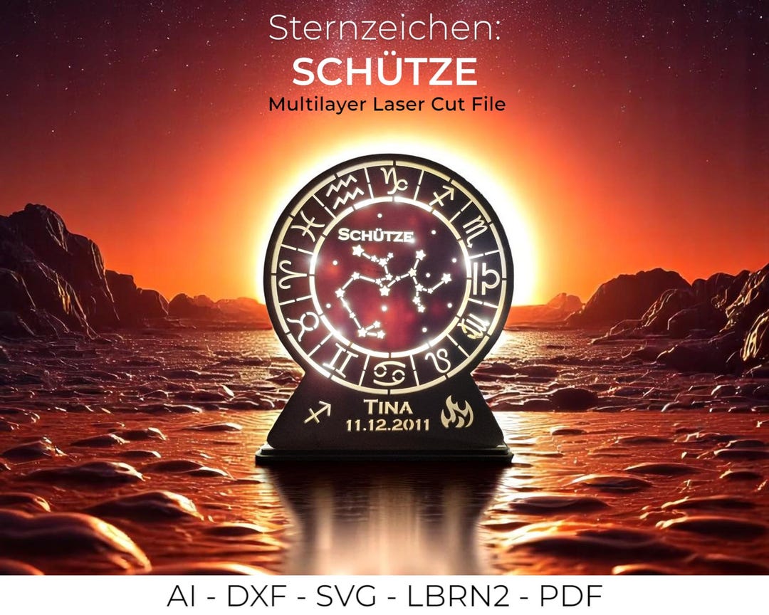 Sagittarius Laser Cut File | Zodiac Sign Sagittarius Lamp SVG ...