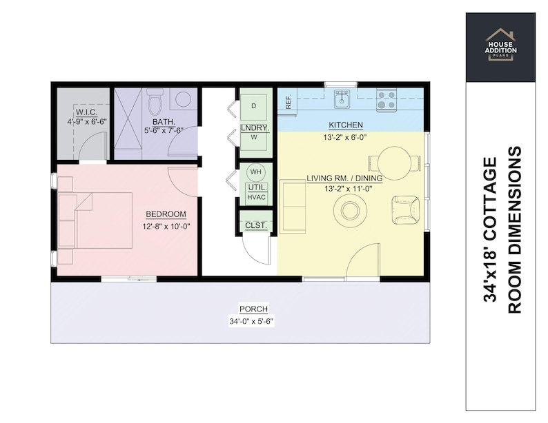 Cottage Blueprint: 612 Sq Ft DIY House Plan (PDF Digital Download) - Etsy