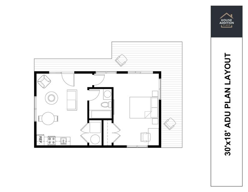 30ft X 18ft ADU Blueprint - 540 Square Feet - DIY House Plan PDF Digital Download - Etsy UK