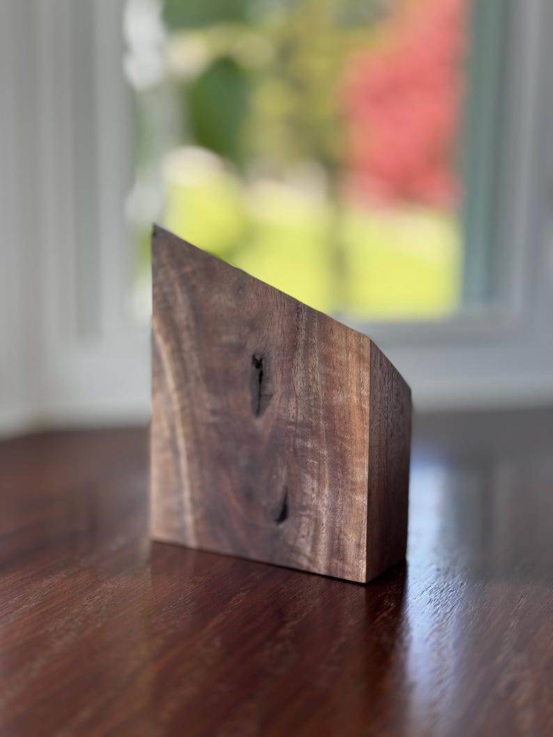 Handcrafted Black Walnut Bookend: Reclaimed Wood Art Display Piece - Etsy
