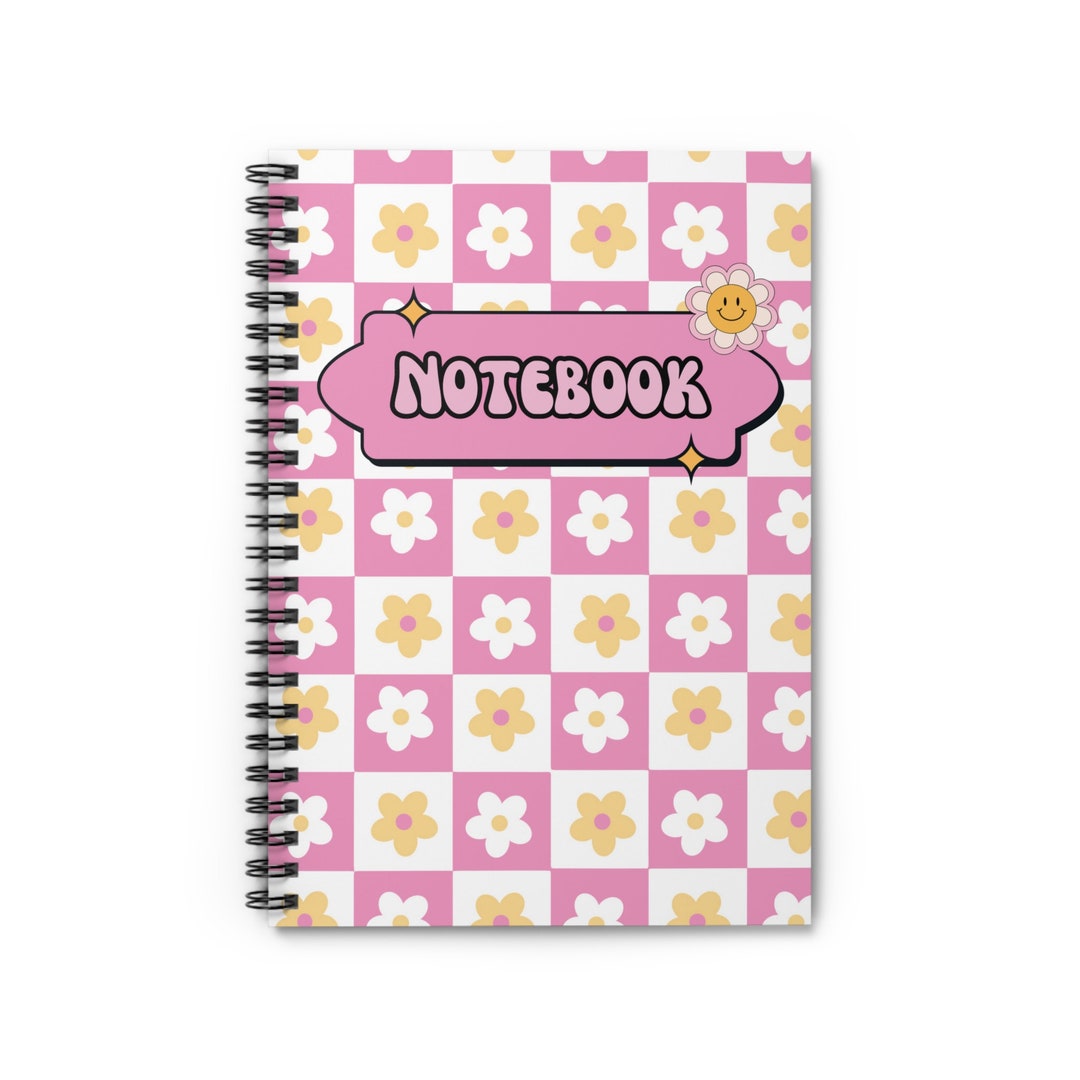 Retro Flower Notebook - Ruled Line | Teenager Journal | Teen Notebook ...