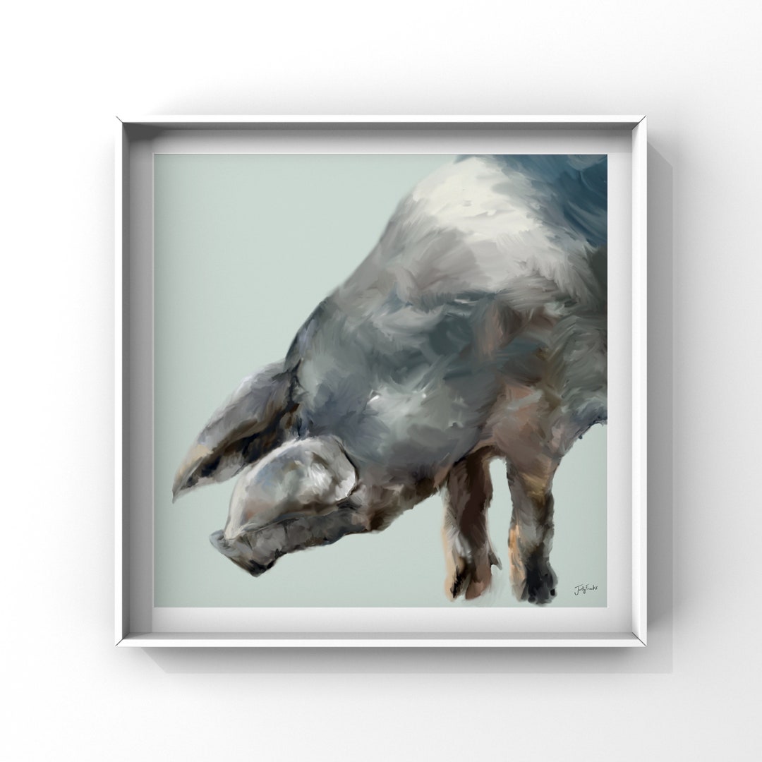 Pig Art Print, Digital Hand Drawn, Wall Art, Pig Kitchen Decor, Gift ...