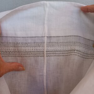 Pulled Thread, Also Called Drawn Thread, White Linen Dress. All Pulled ...