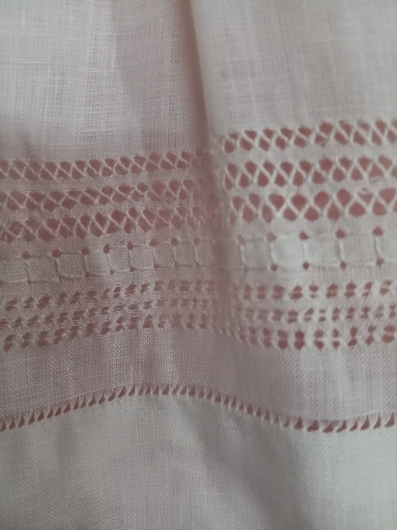 Pulled Thread, Also Called Drawn Thread, White Linen Dress. All Pulled ...