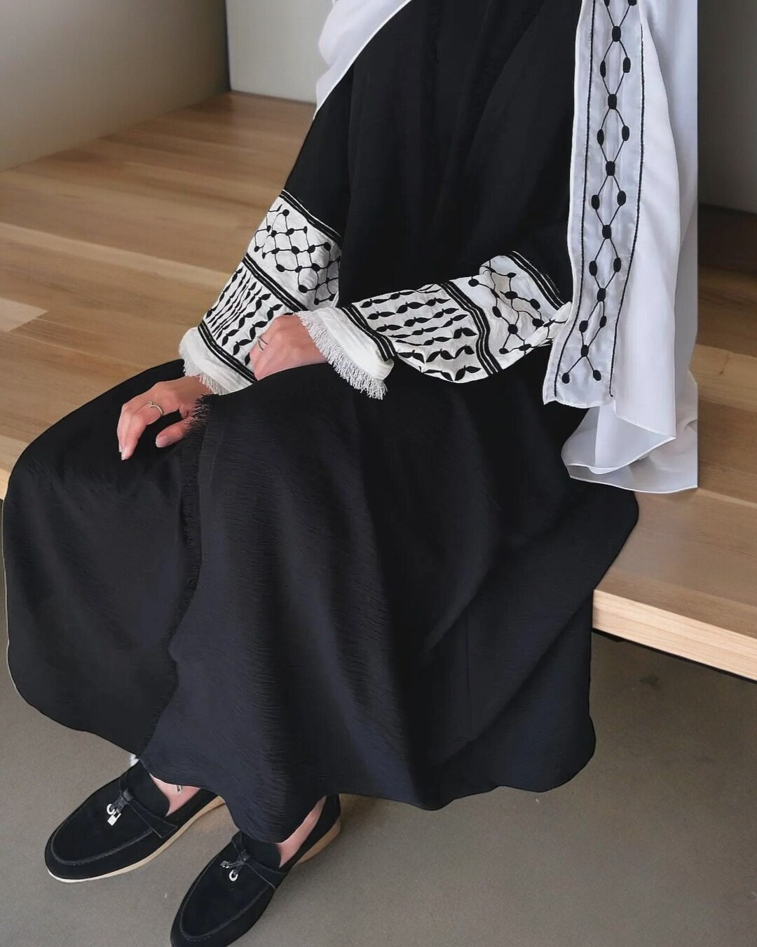 Kuffiyeh Keffiyeh Palestine Abaya Jibab Khimar Kaftan Tassel Dubai ...