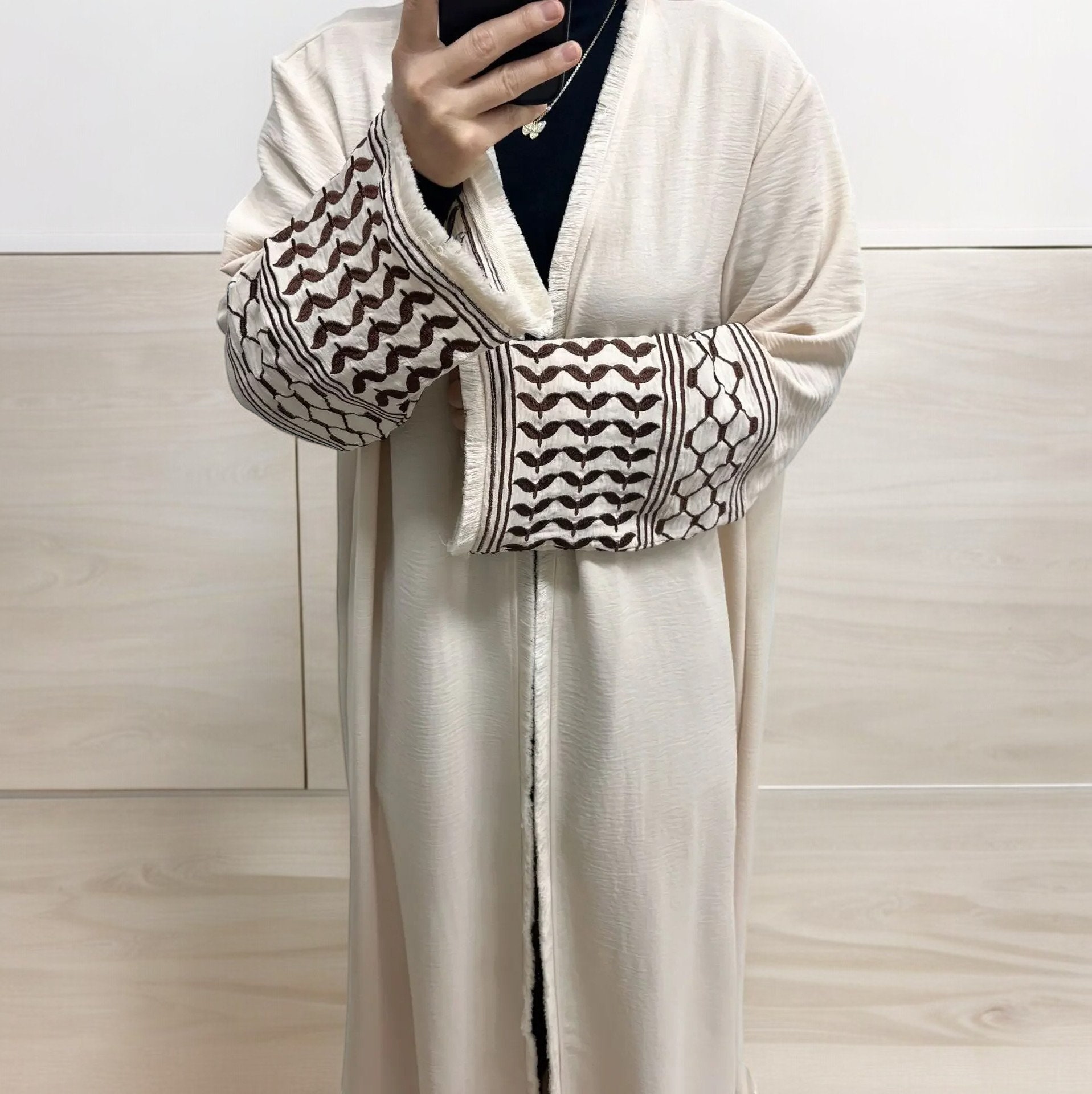 Kuffiyeh Keffiyeh Palestine Abaya Jibab With Hijab Khimar Kaftan Tassel ...