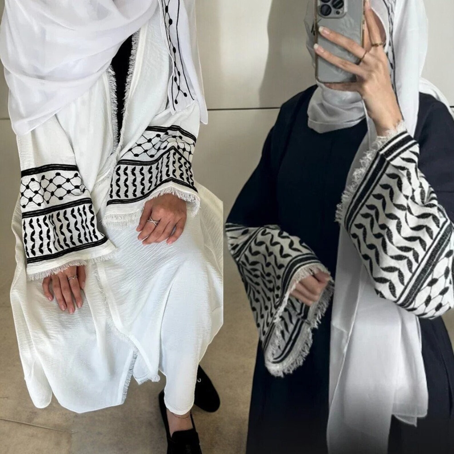 Kuffiyeh Keffiyeh Palestine Abaya Jibab Khimar Kaftan Tassel Dubai ...