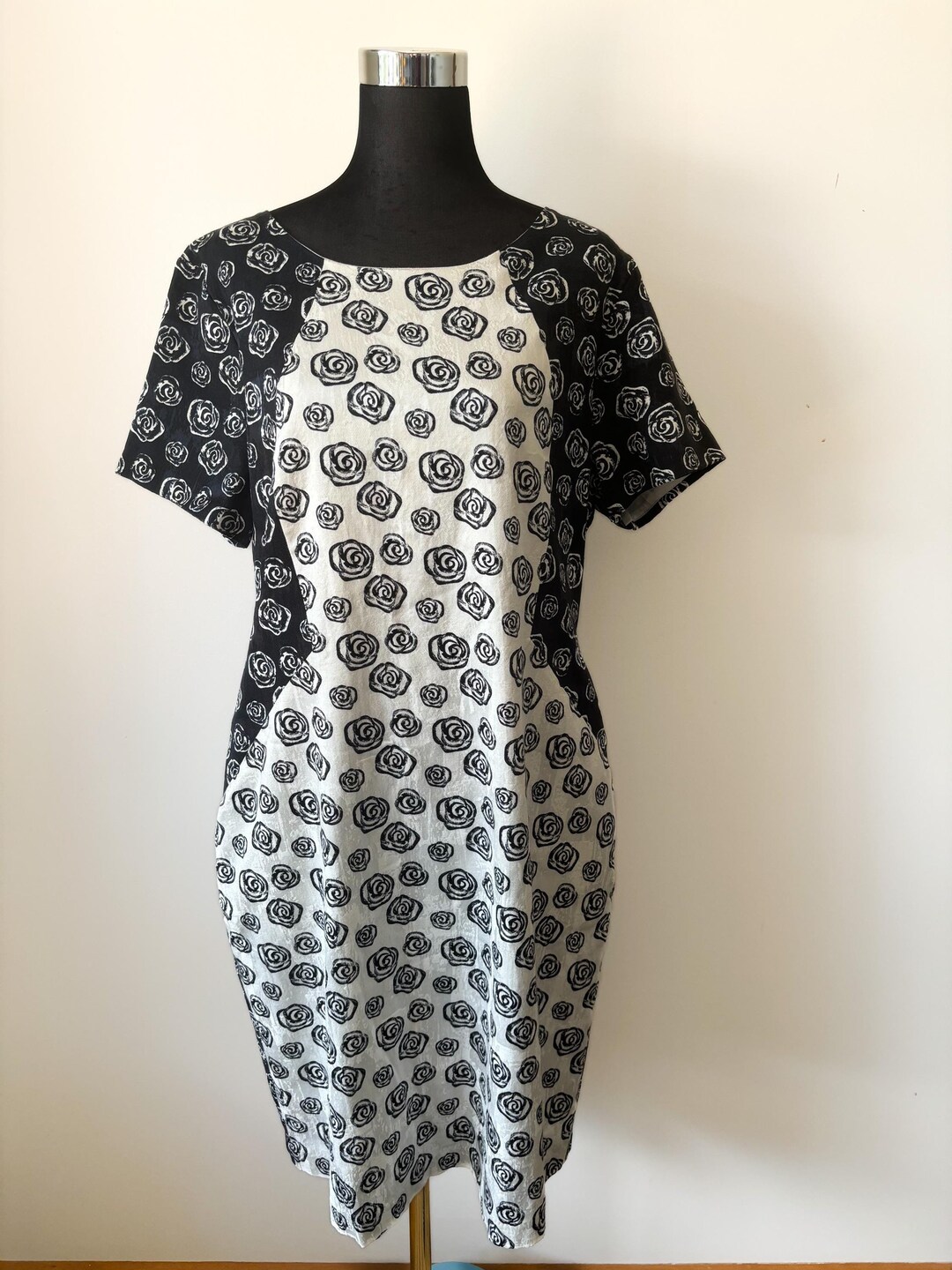 Vintage 2000s Parisa Short Sleeve Rose Print Party Dress /european Size ...