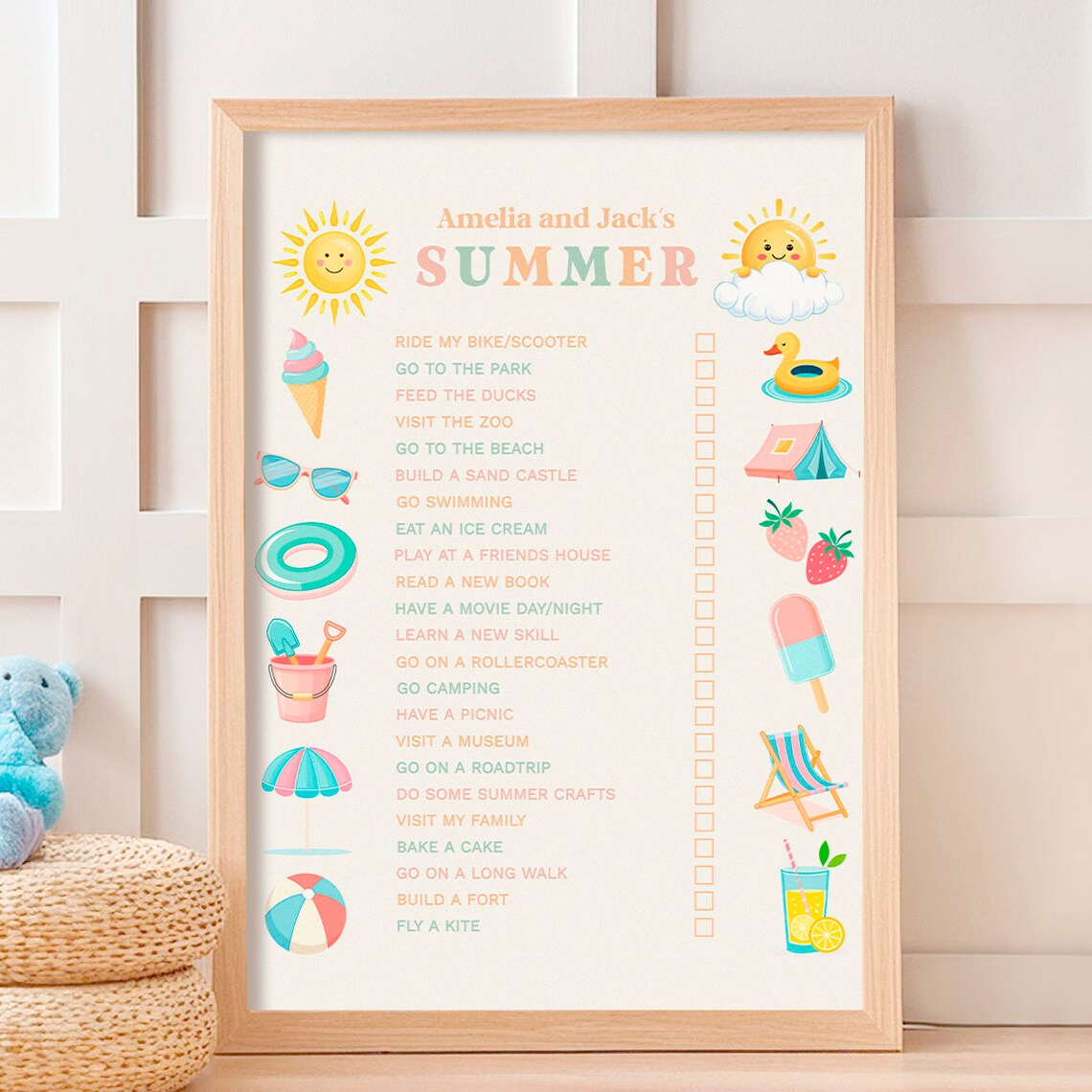 Editable Summer Bucket List Printable, Summer Break Bucket List ...