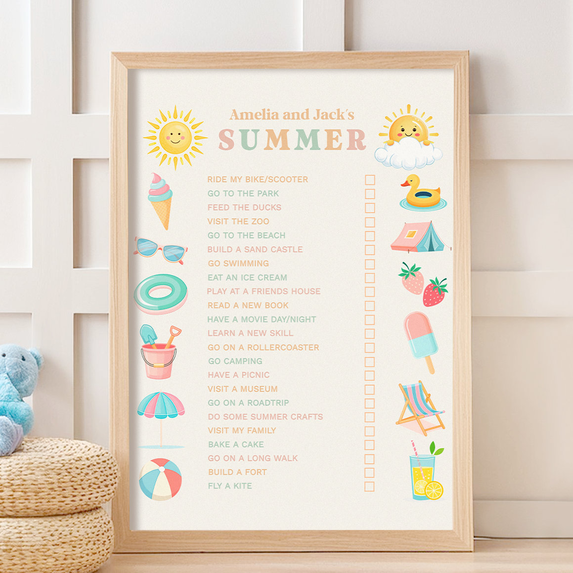 Editable Summer Bucket List Printable, Summer Break Bucket List ...