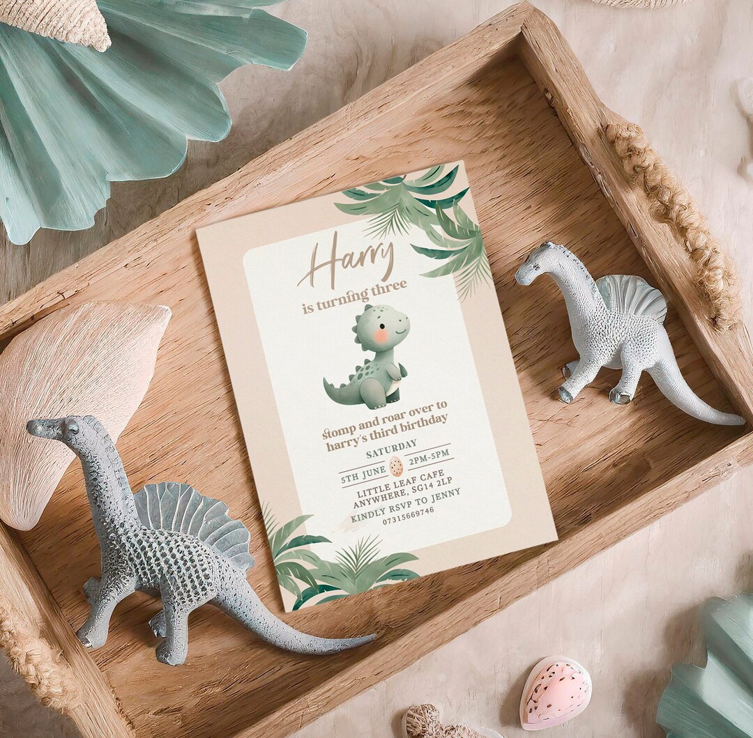 Editable Dinosaur Birthday Invitation, Dinosaur Invite, Dino Invite for ...