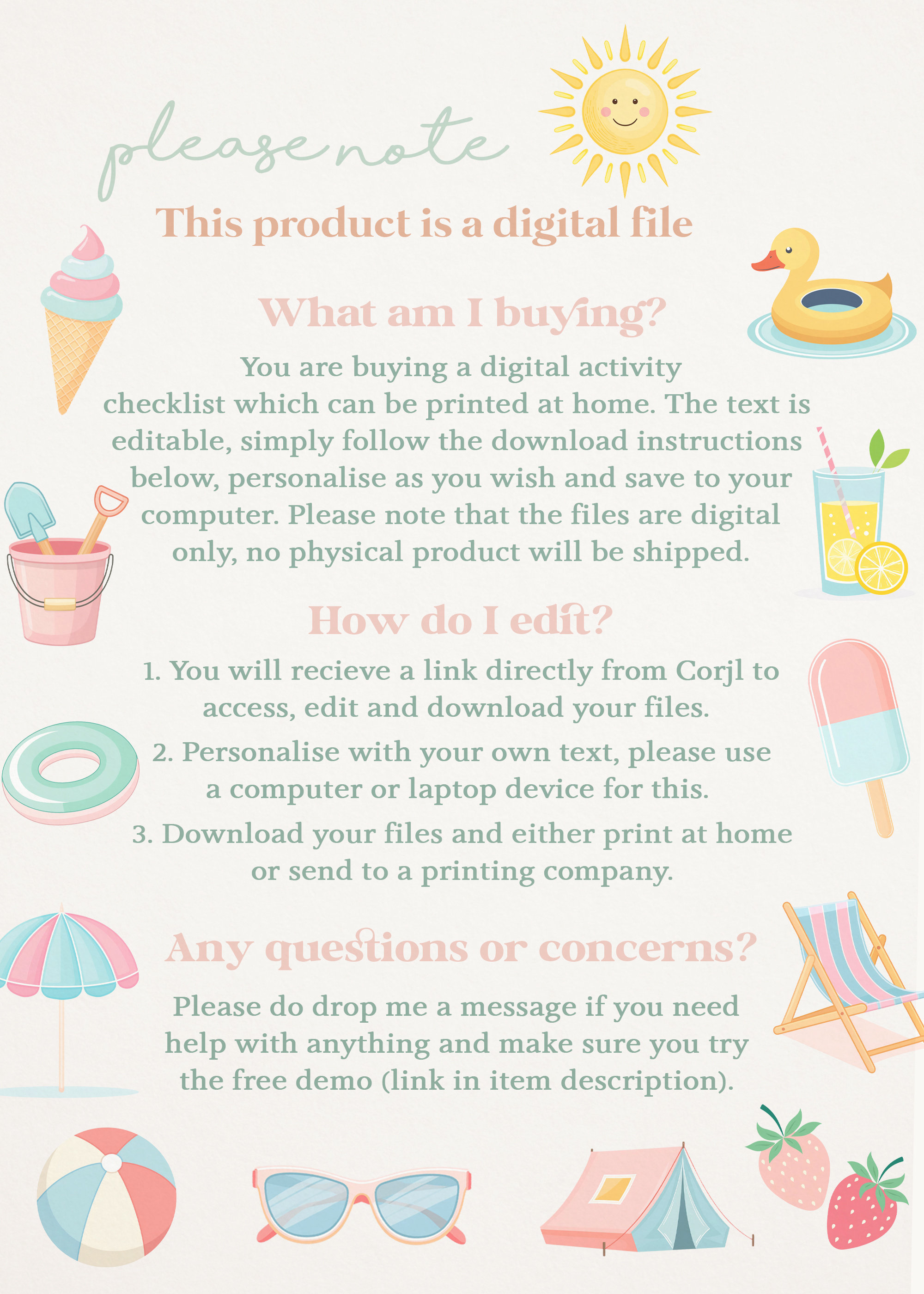 Editable Summer Bucket List Printable, Summer Break Bucket List ...