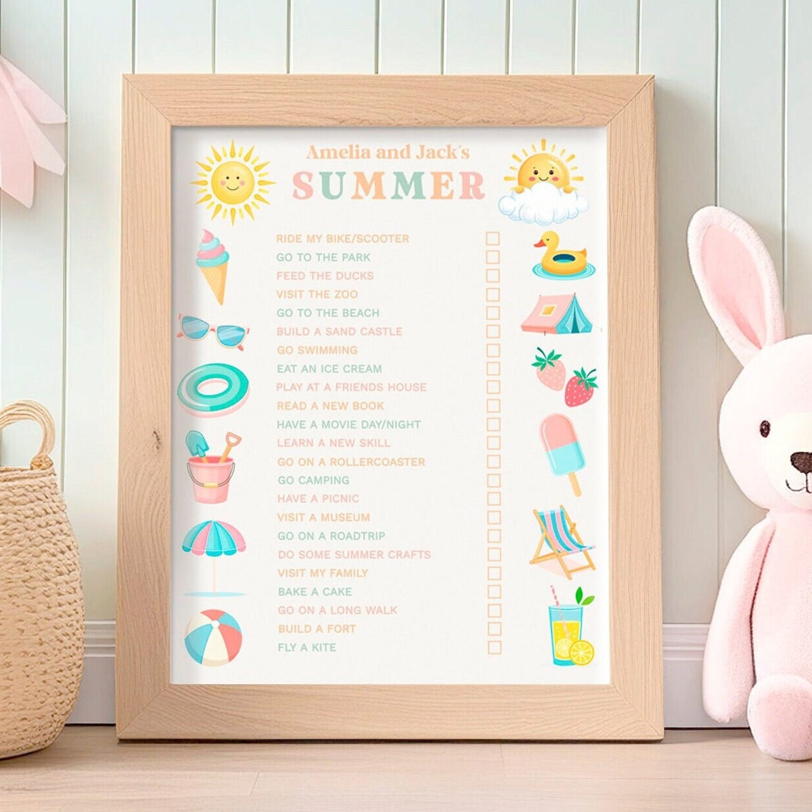 Editable Summer Bucket List Printable, Summer Break Bucket List ...