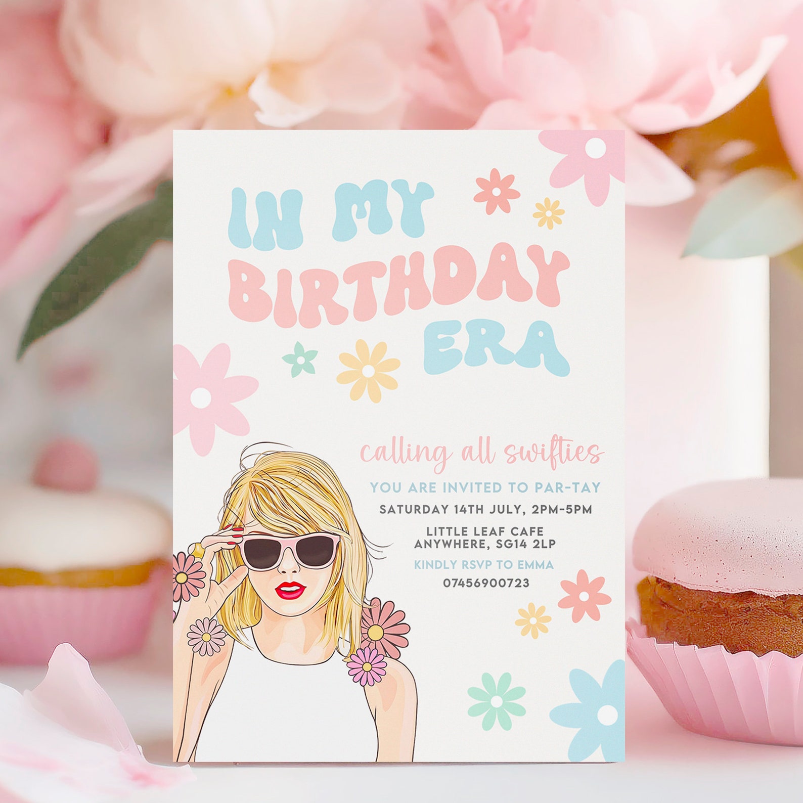 Editable Taylor Birthday Invitation, Music Party Invite, Eras Party ...