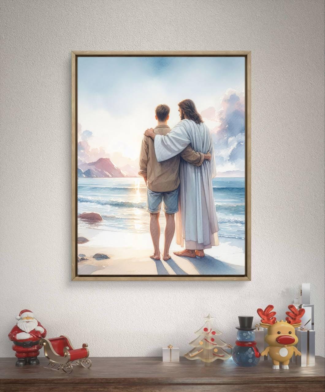 Jesus With Man Art, Christian Baptism Painting (digital Download) - Etsy