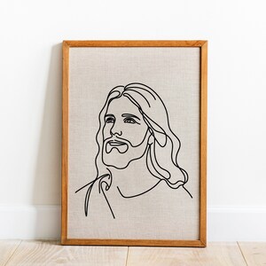 Jesus Portrait One Line Drawing Instant Download Jesus Christ Picture ...