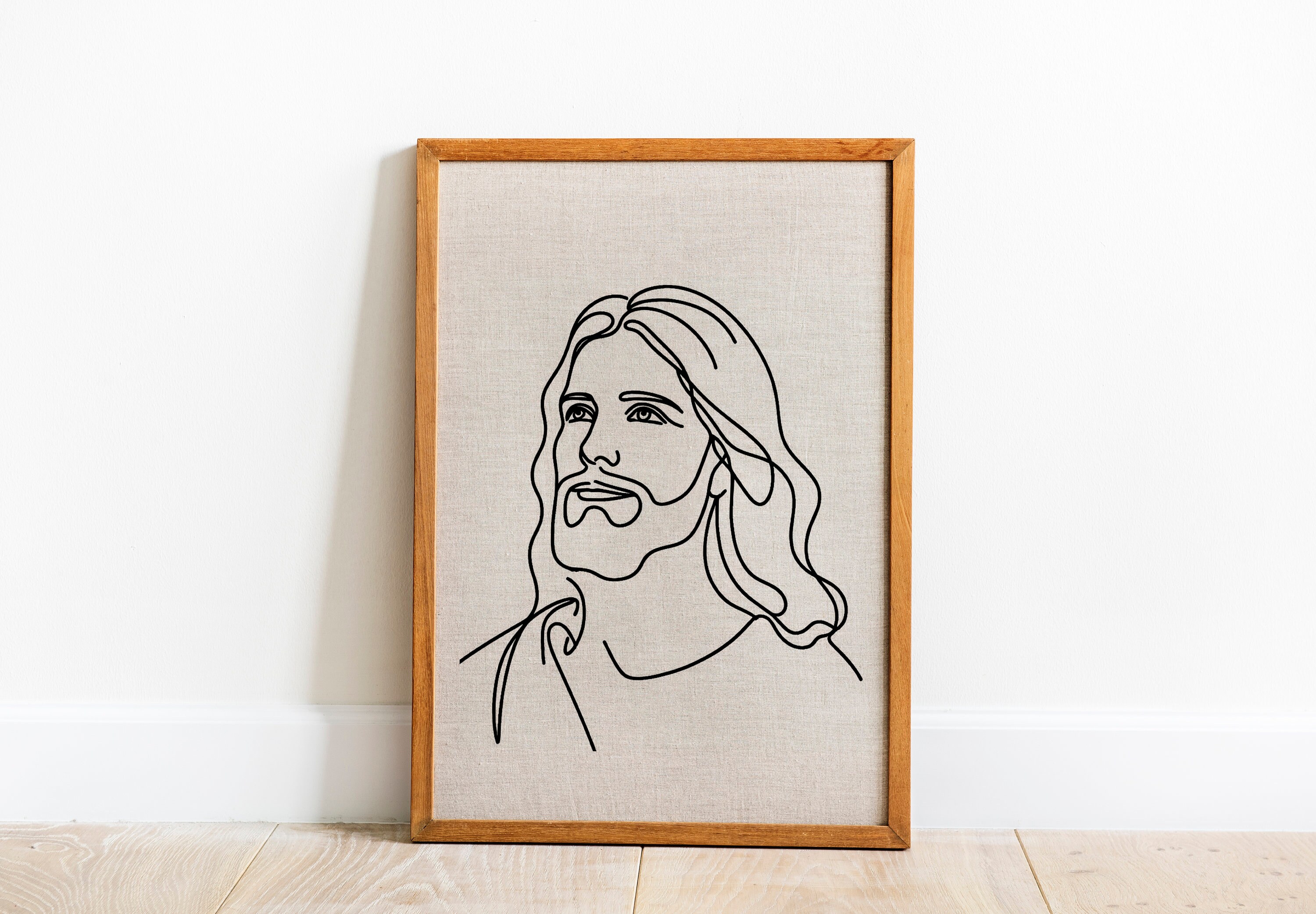 Jesus Portrait One Line Drawing Instant Download Jesus Christ Picture ...