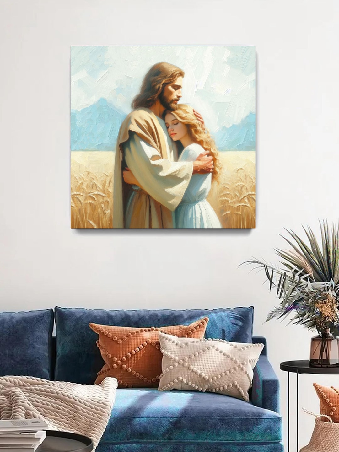 Jesus and Young Woman Art, Jesus With Girl Art, Jesus Painting, Modern ...