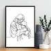 Jesus and Boy Art, Christian Picture, Lds Baptism Gift Boy, One Line ...