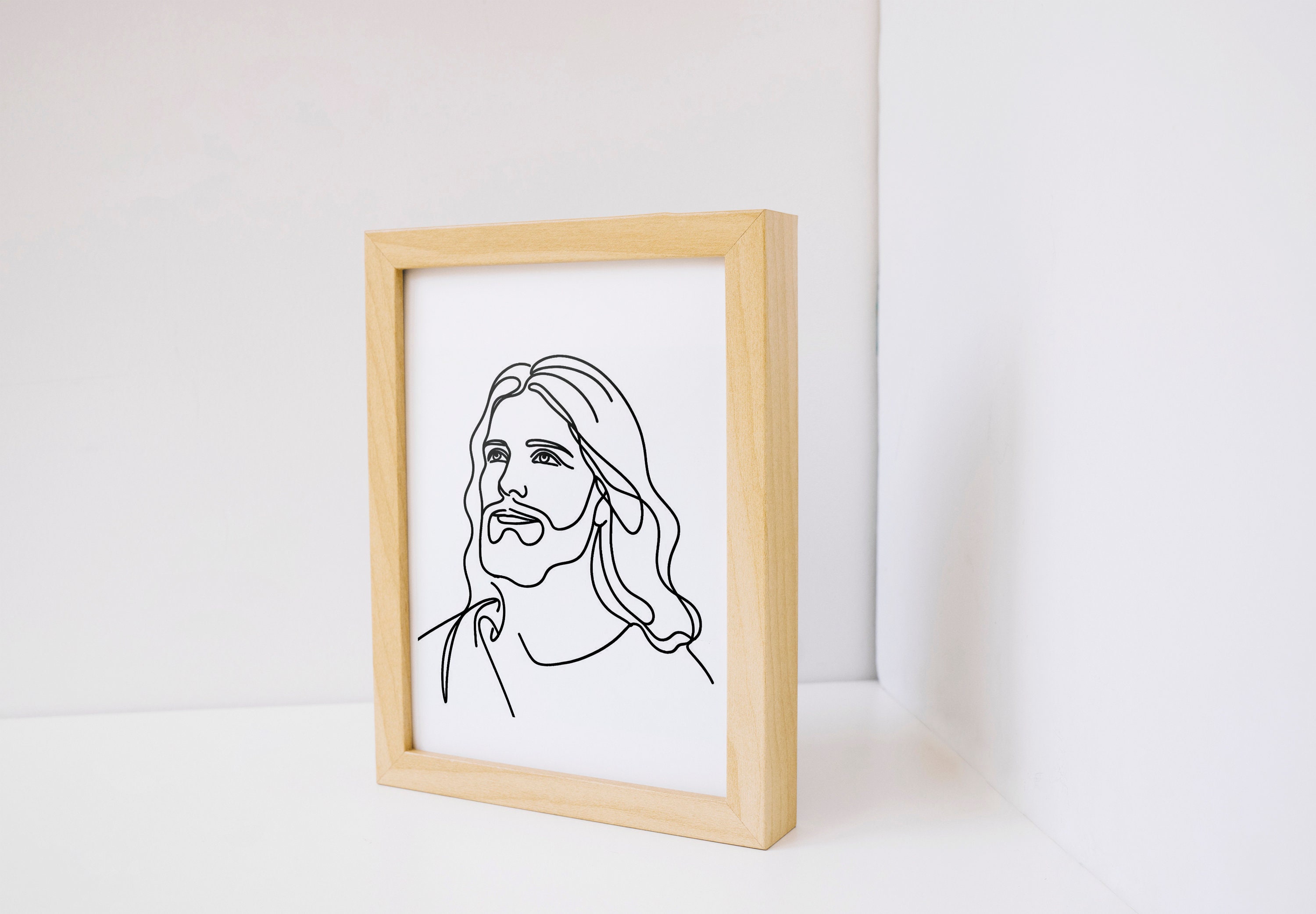 Jesus Portrait One Line Drawing Instant Download Jesus Christ Picture ...