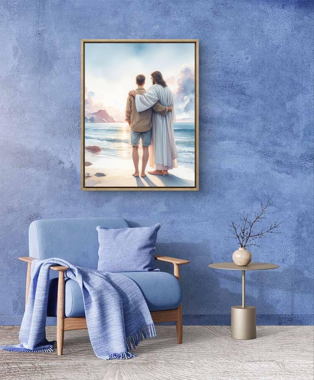 Jesus With Man Art, Christian Baptism Painting (digital Download) - Etsy