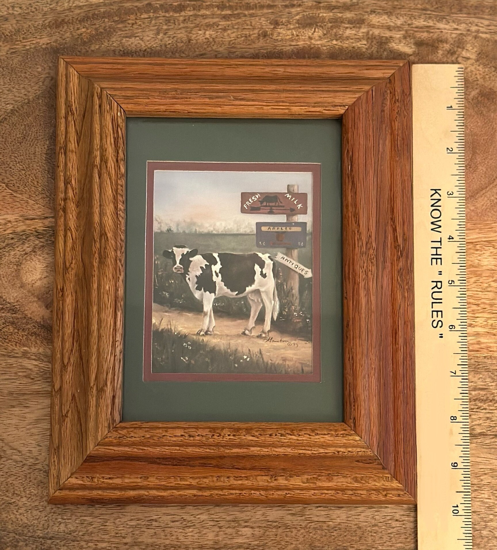 Dairy Cow Art “fresh Milk” by Artist Consuela Gamboa, Vintage Framed ...