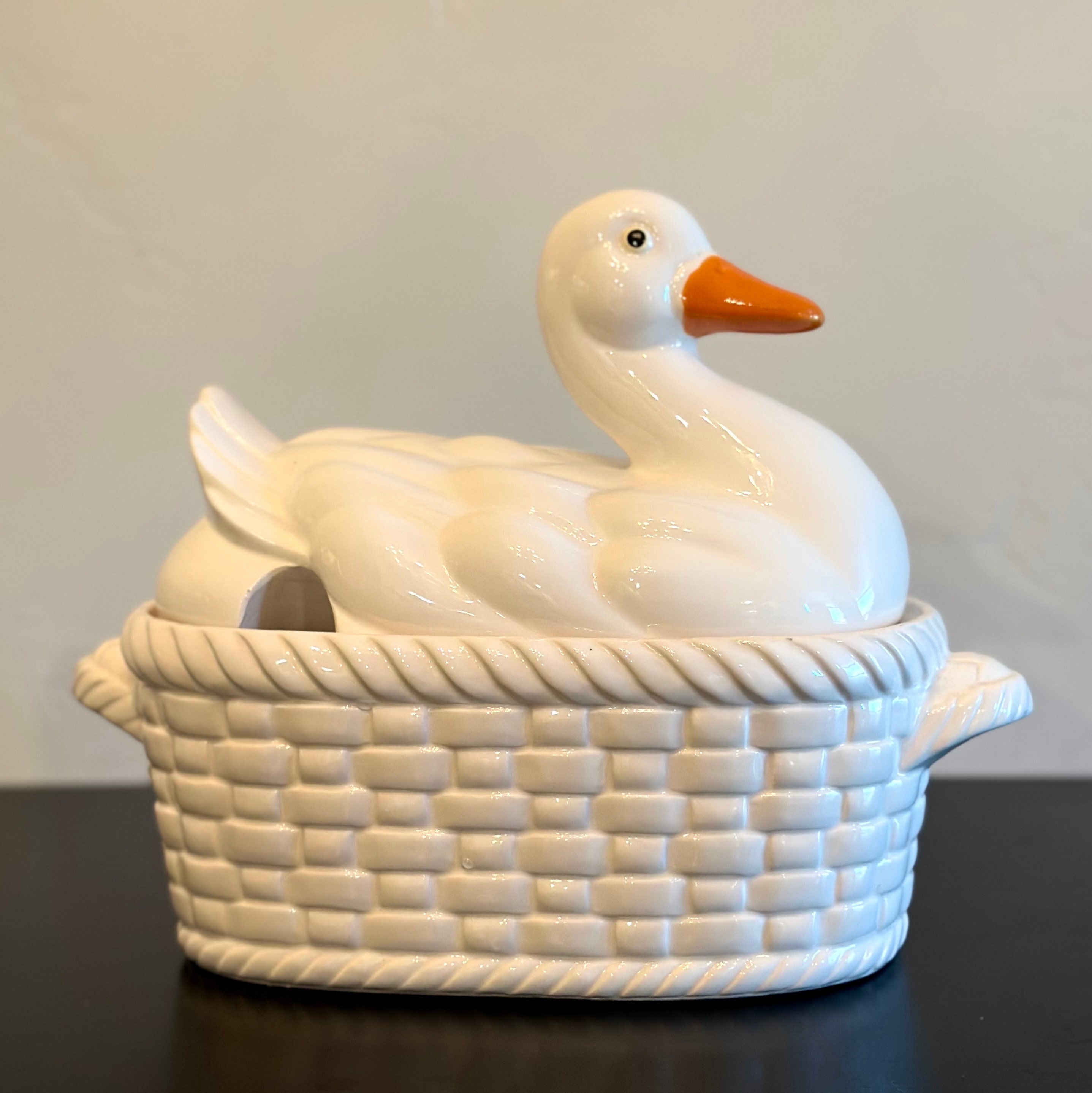 KENDALL the White Goose Vintage Soup Tureen; Covered Ceramic Nesting ...