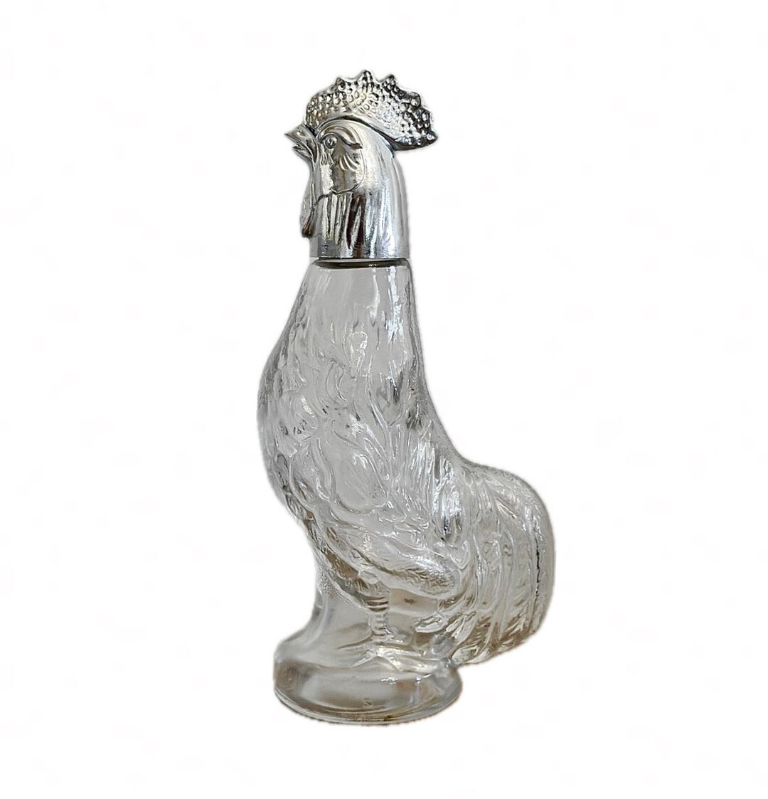 Vintage Glass Rooster Chicken Decanter, Country Kitchen Barware - Etsy