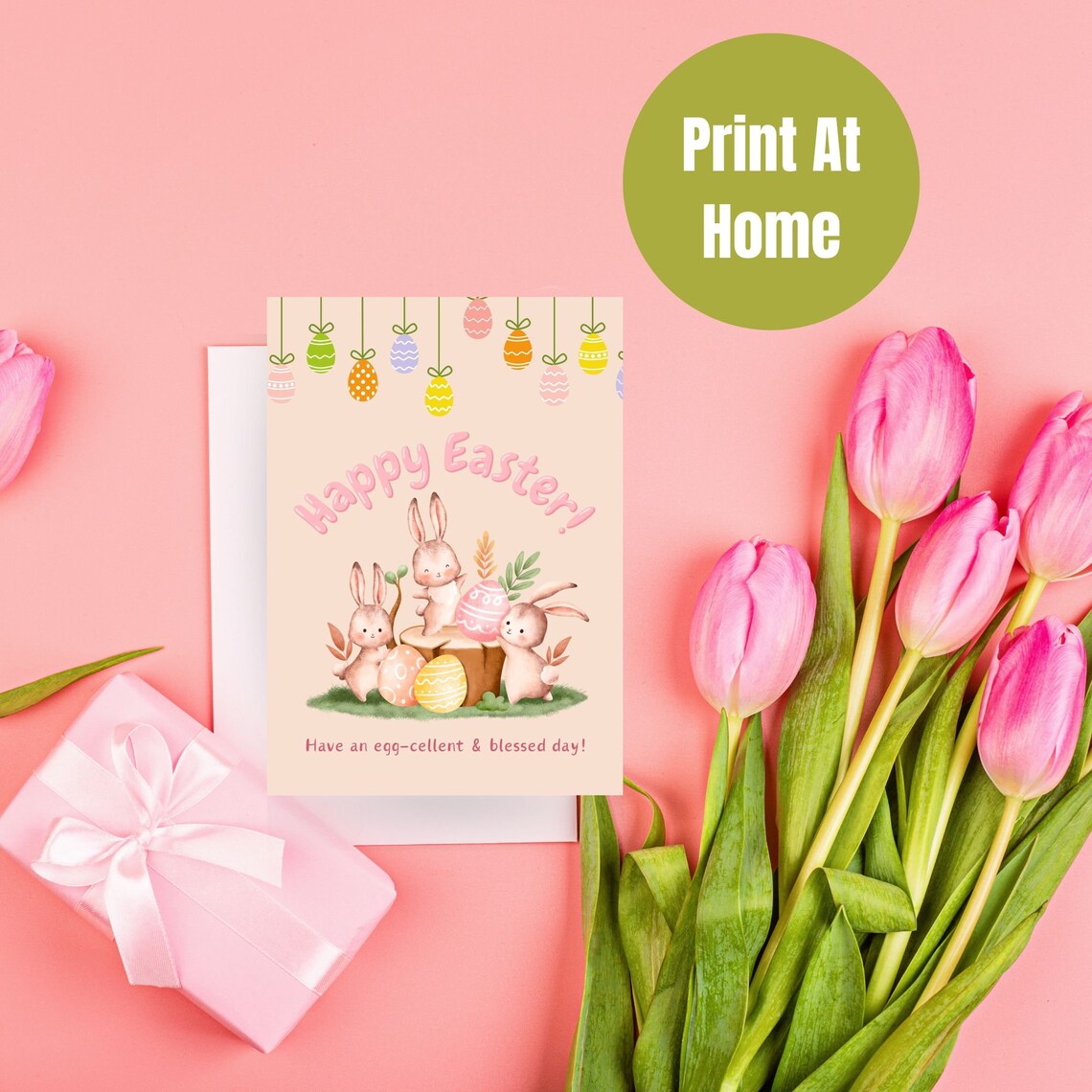Happy Easter Card - Instant Download, Easter Greeting, Easter ...