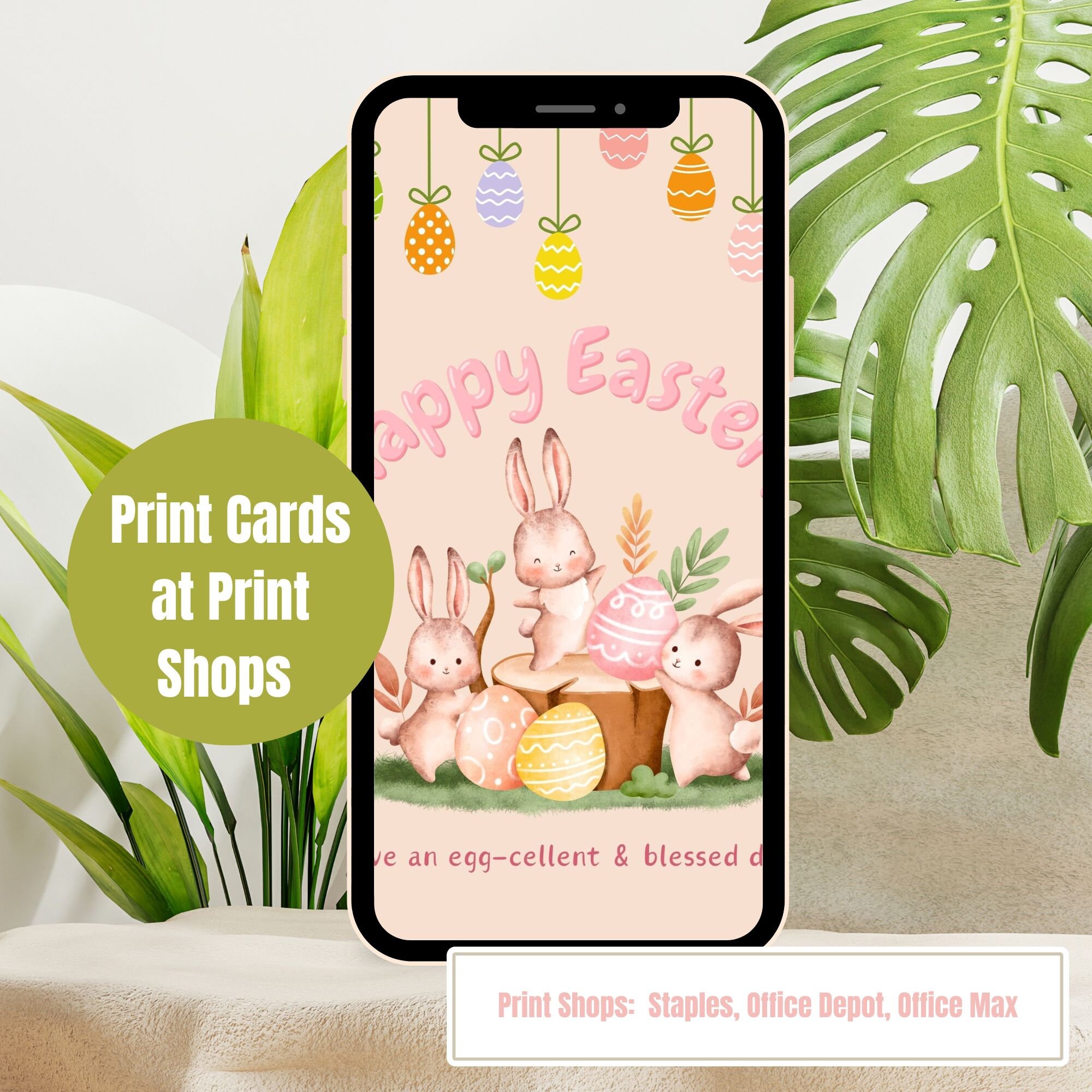 Happy Easter Card - Instant Download, Easter Greeting, Easter ...