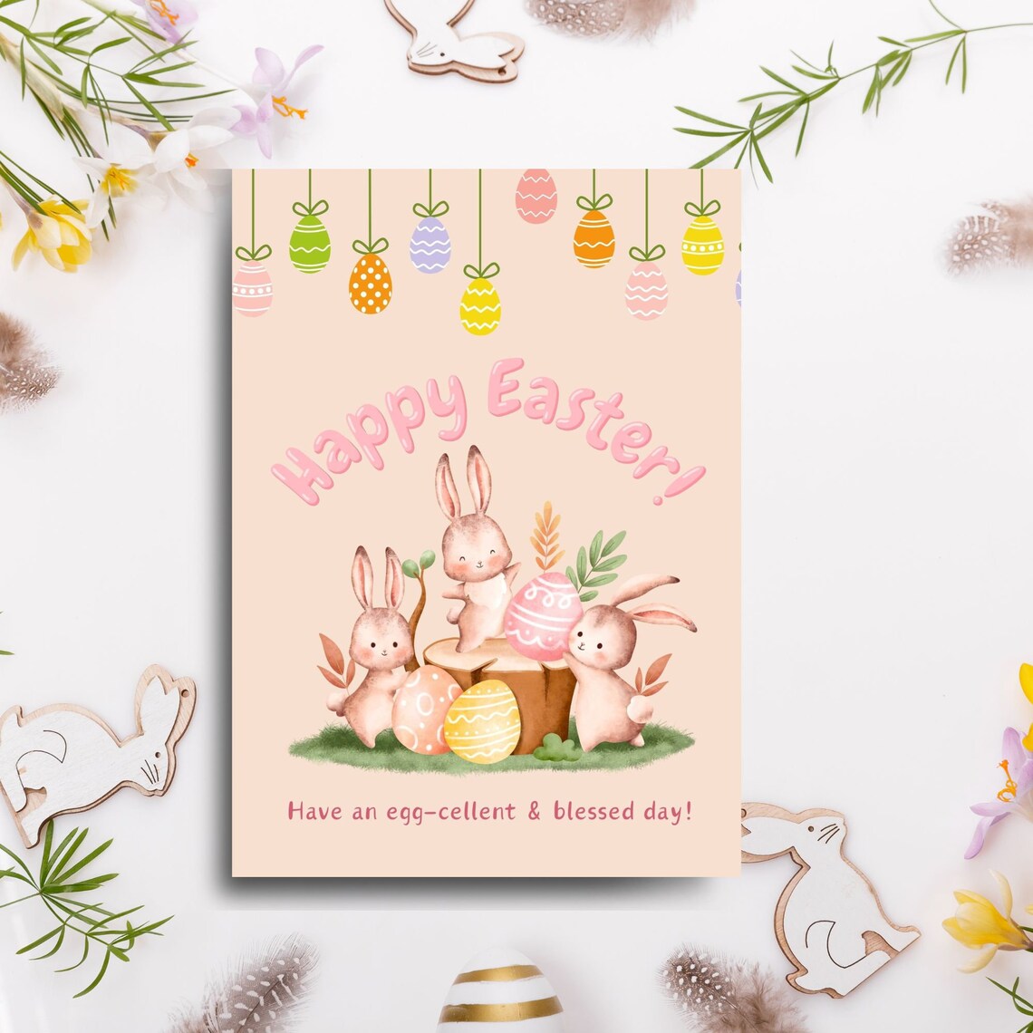 Happy Easter Card - Instant Download, Easter Greeting, Easter ...
