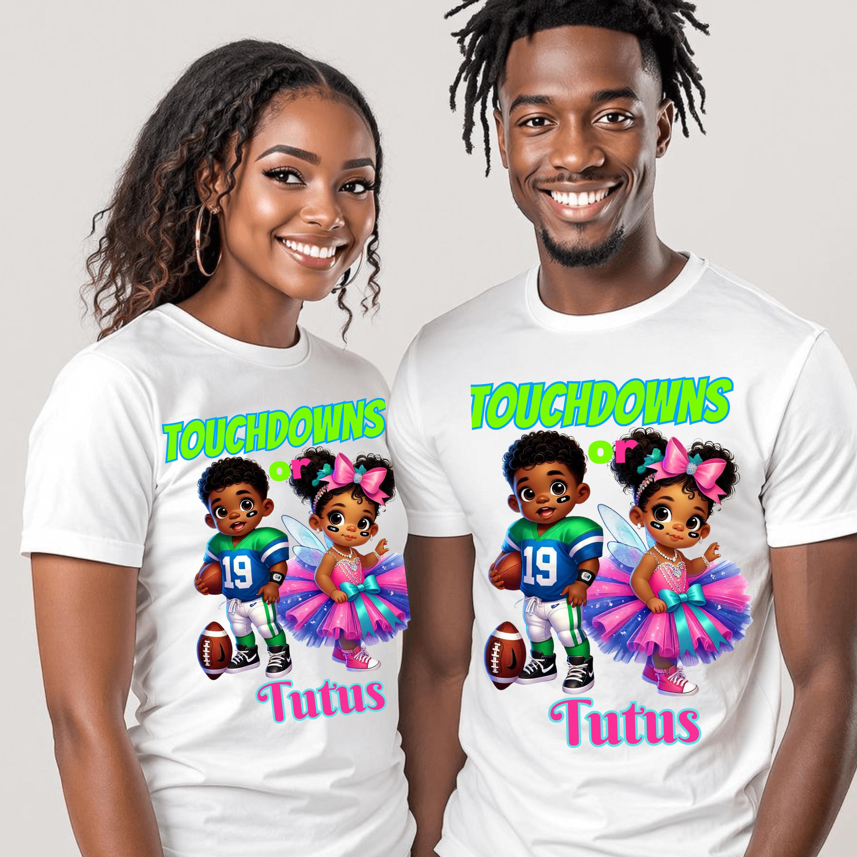 Touchdowns or Tutus PNG – Gender Reveal Football & Tutu Theme for DTF ...