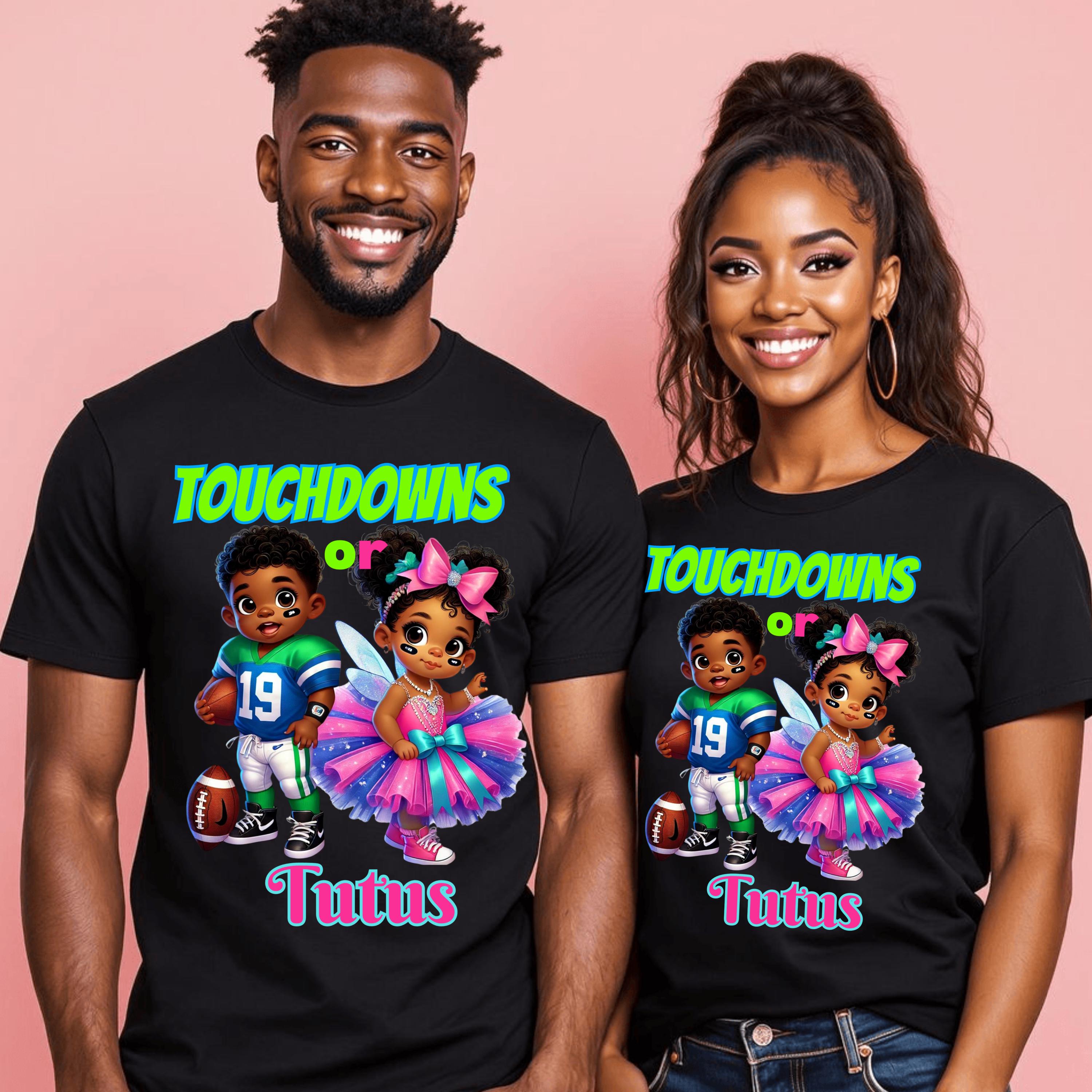Touchdowns or Tutus PNG – Gender Reveal Football & Tutu Theme for DTF ...