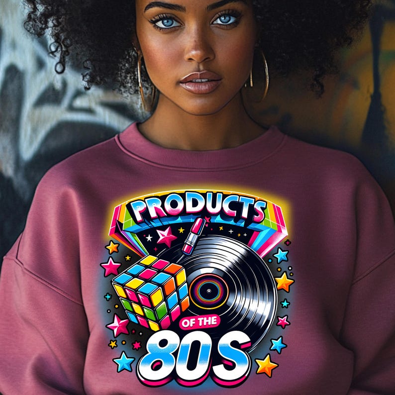 80s Retro Products PNG | Rubik’s Cube & Vinyl Record DTF Sublimation ...