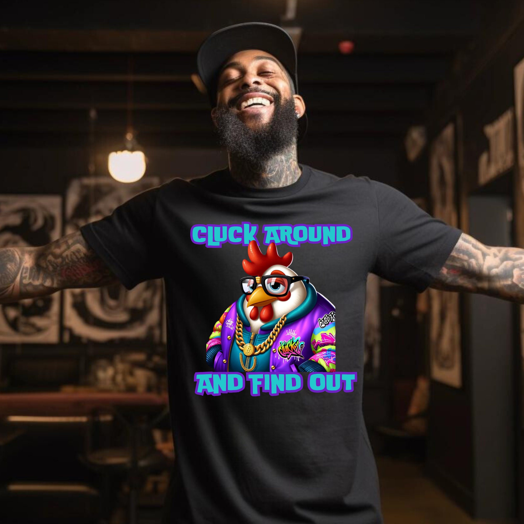 Hip Hop Chicken "cluck Around and Find Out" PNG - Funky Digital ...