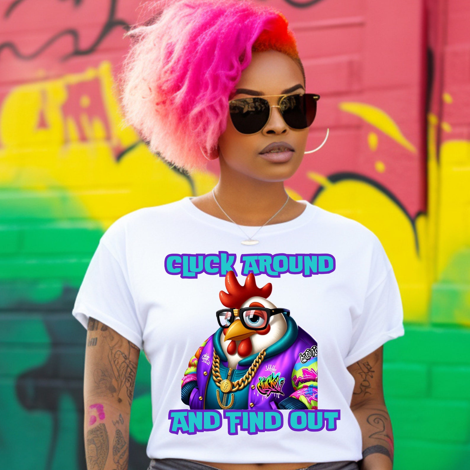 Hip Hop Chicken cluck Around and Find Out PNG Funky Digital Download ...