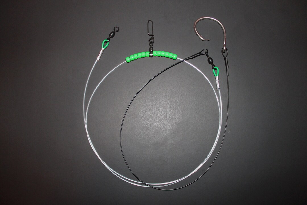 Shark Fishing Leader, Castable 6 Ft. Bottom Rig, 275 Lb Wire and 300 Lb ...