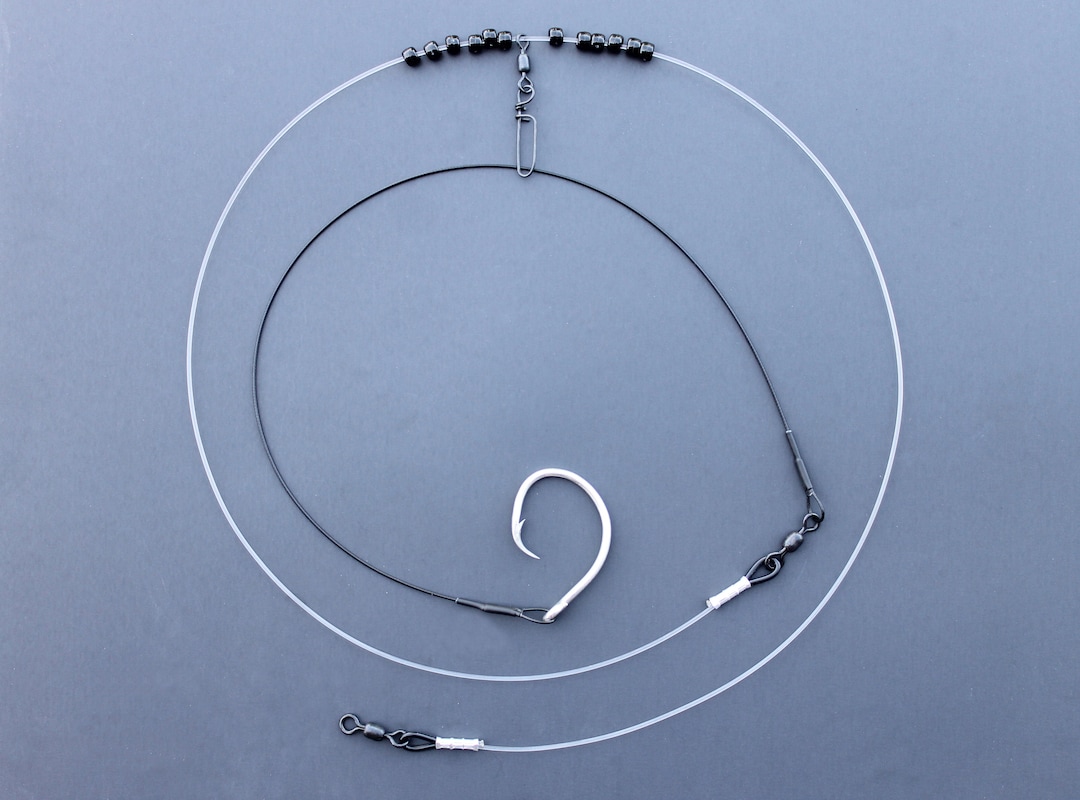 Shark Fishing Leader, 6 Ft. Bottom Rig, Castable, 16/0 Inline Circle ...