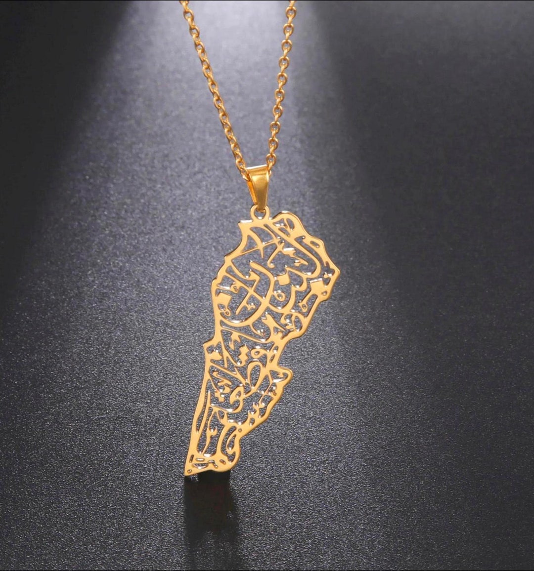 Handcrafted Lebanon Map Necklace | Unique Gift for Travelers | Custom ...