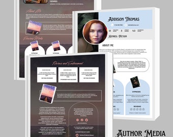 Author Press Kit Template Contemporary Romance Author Canva 7 Page ...