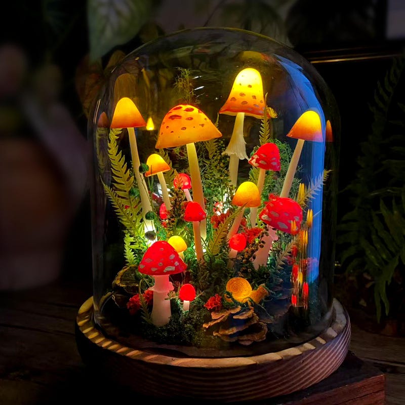 Lamp Mushroom Orange - Etsy UK