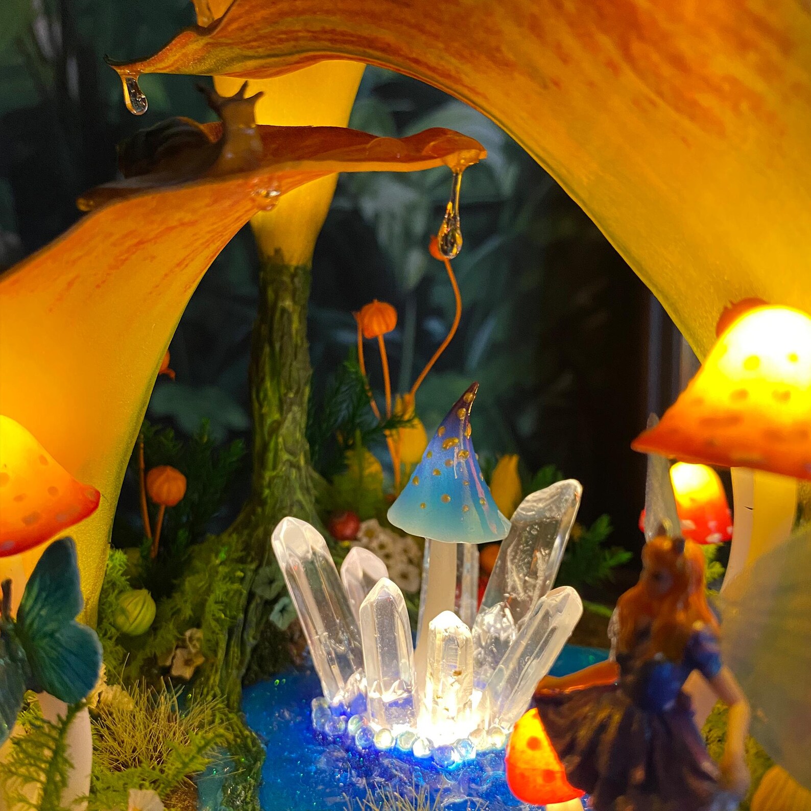 Enchanted Calla Lily Lamp, Handmade Large Mushroom Lamp With Fairy ...