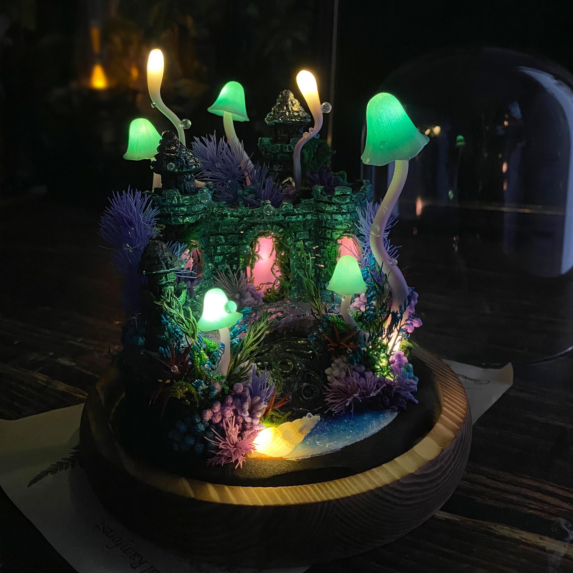 Fairy Tale Mermaid Castle Night Light, Fantasy Underwater Miniature ...
